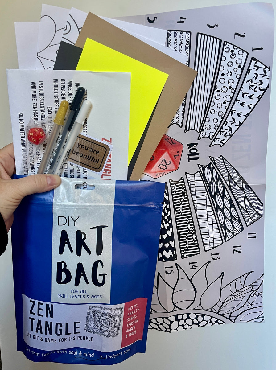 Zentangle art kit (healing anxiety, stress & anger) – Lindy Art